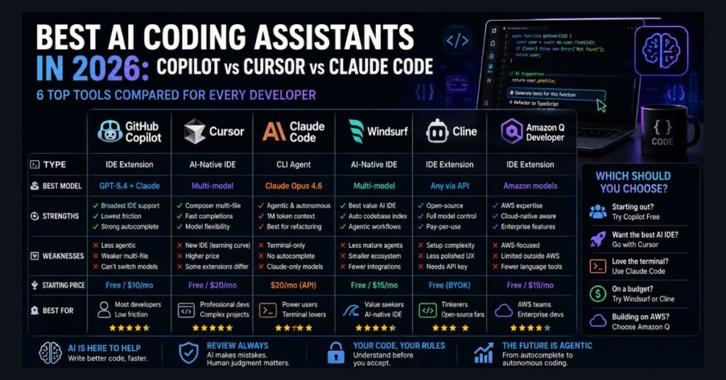 Best AI Coding Assistants 2026: Copilot vs Cursor vs Claude Code