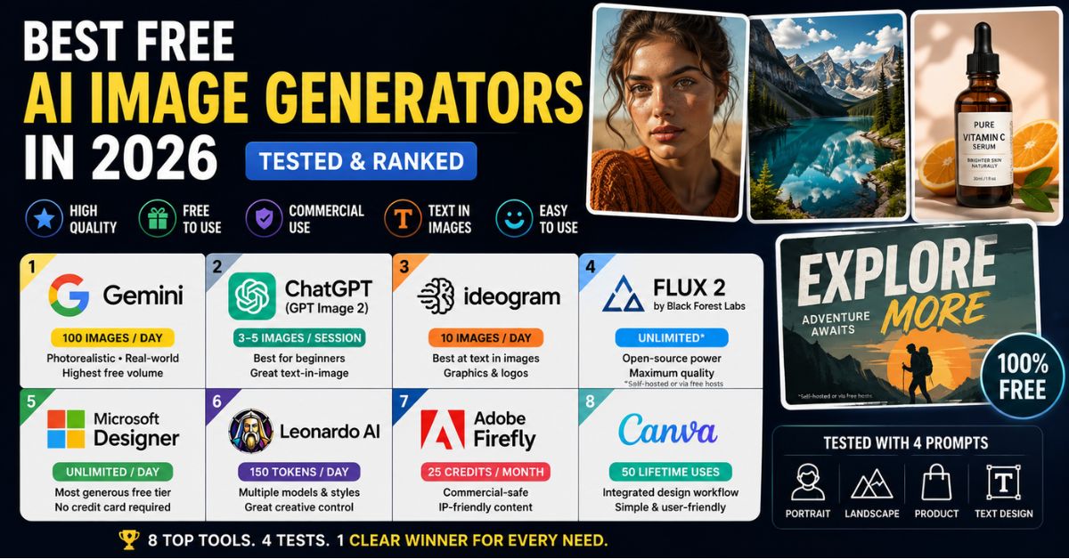8 Best Free AI Image Generators in 2026 (Tested & Ranked)