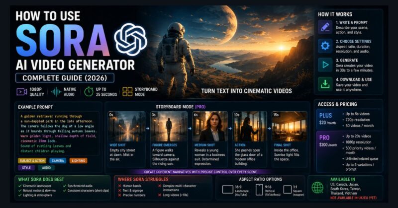 How to Use Sora AI Video Generator (2026) — Step-by-Step Guide