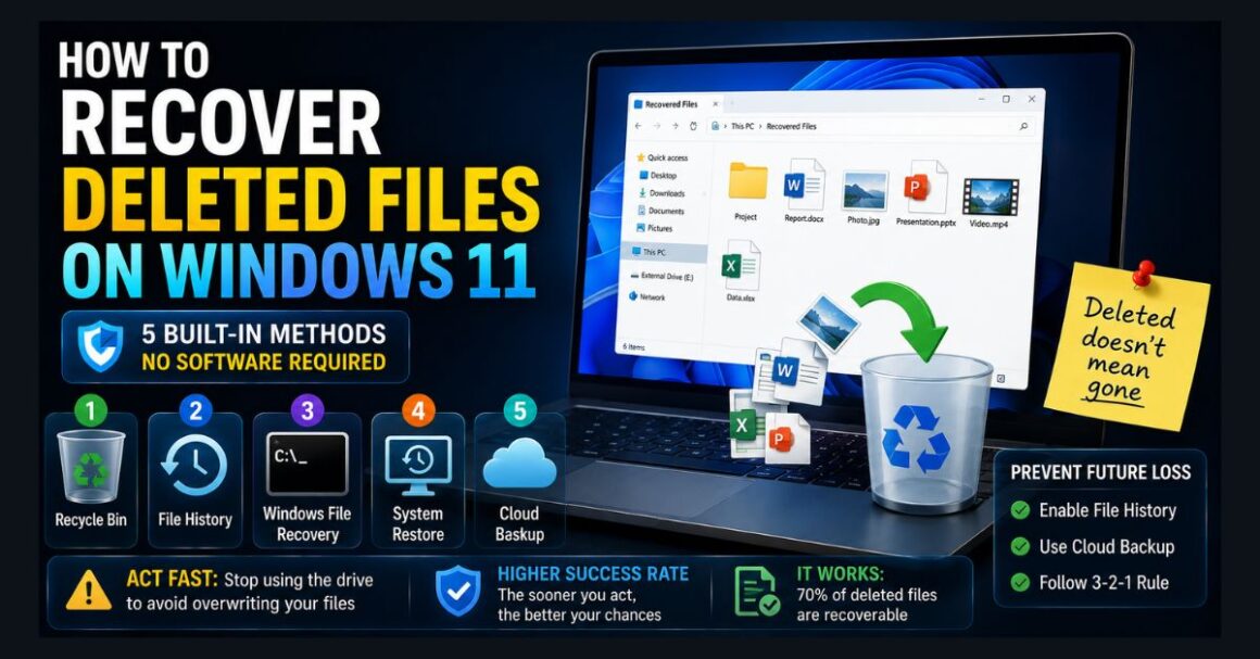 How to Recover Deleted Files on Windows 11 Without Software (2026)