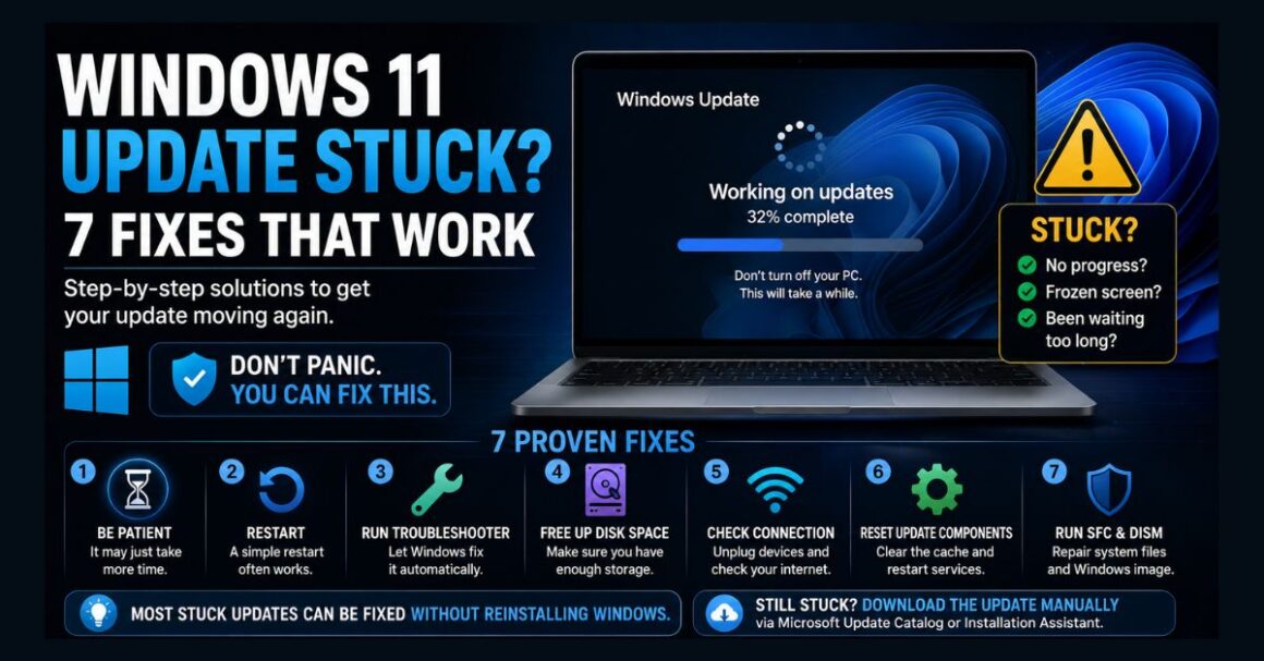 Windows 11 Update Stuck? 7 Fixes That Actually Work