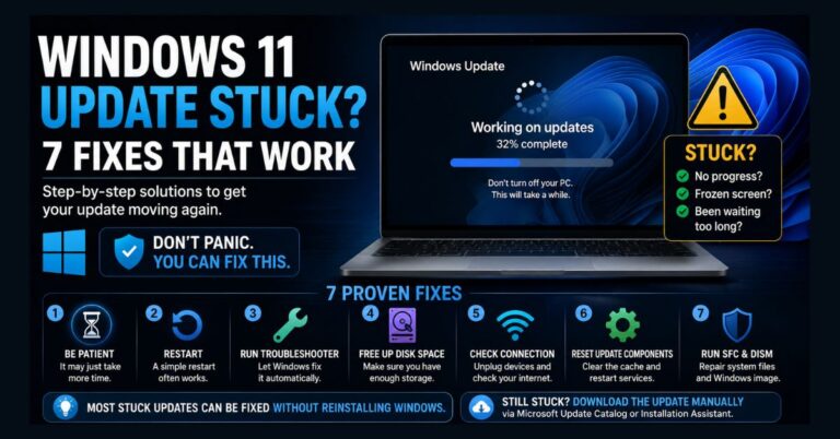 Windows 11 Update Stuck? 7 Fixes That Actually Work