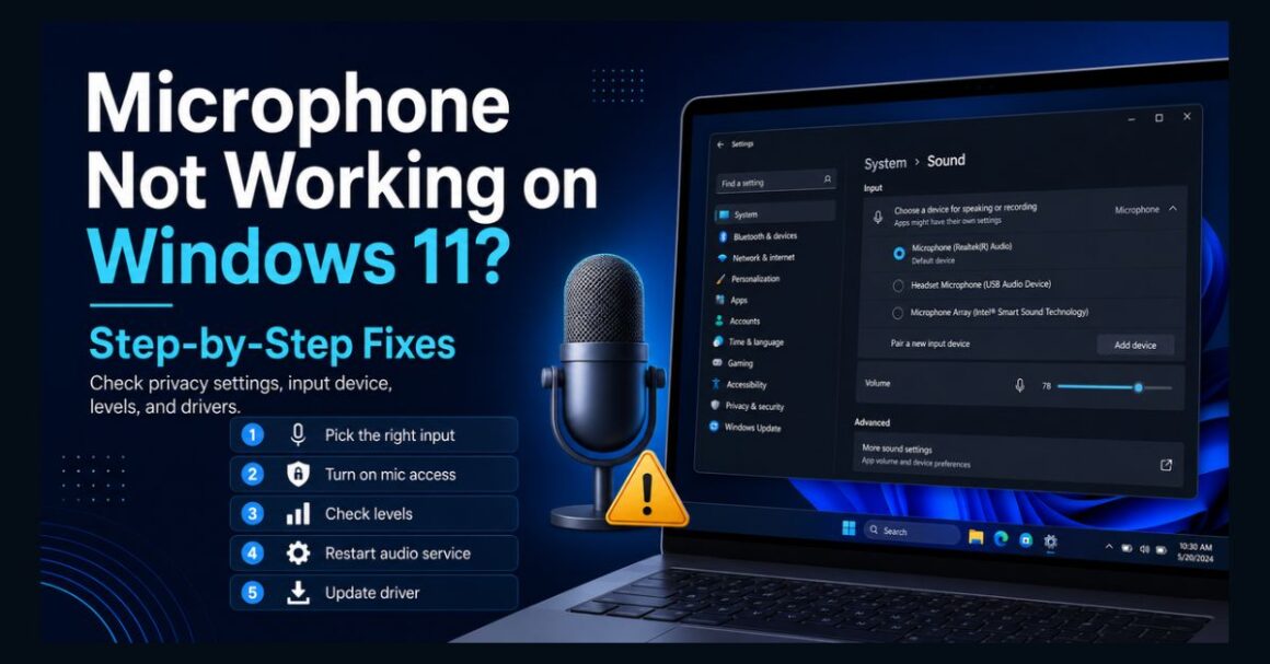 Microphone Not Working on Windows 11: Step-by-Step Fix (2026)
